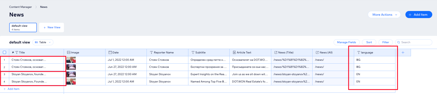How to Translate Content Collections with Wix - LAZARINA STOY.