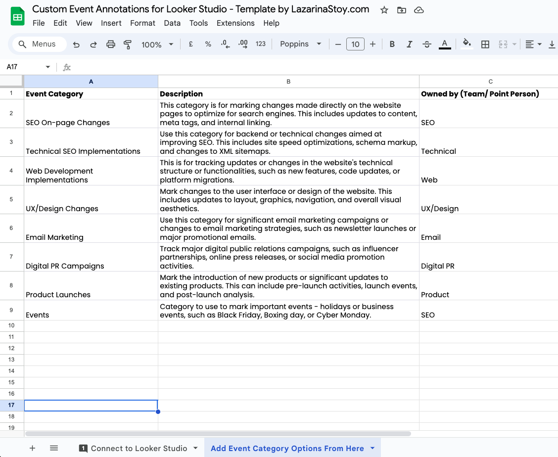 How to create custom event annotations for GA4 or Google Search Console ...
