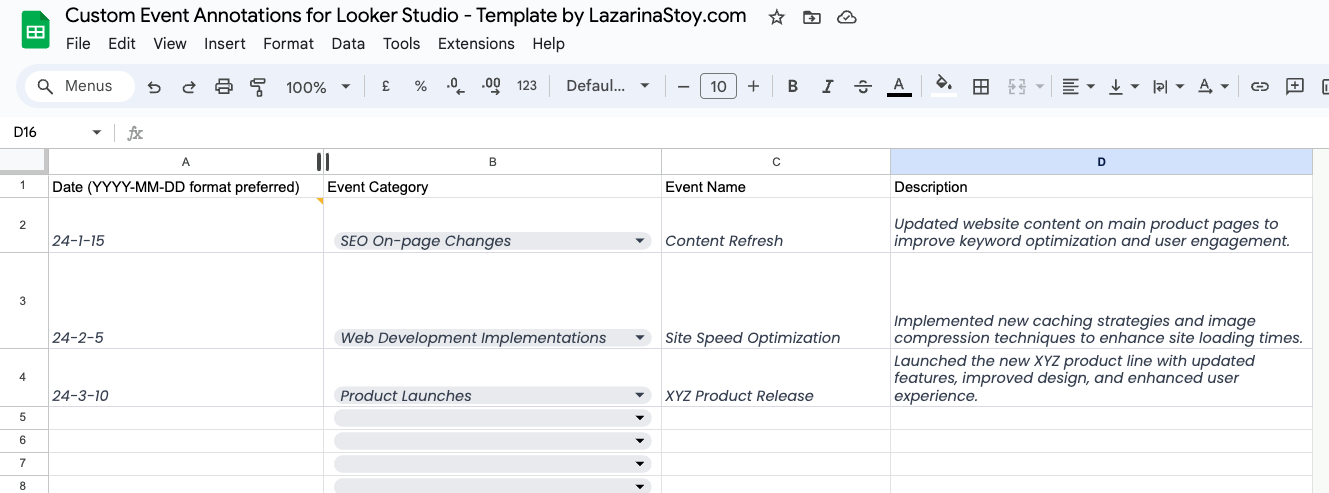 How to create custom event annotations for GA4 or Google Search Console ...
